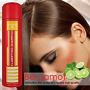 Arvazallia Clarifying Shampoo with Revitalizing Essential Oils - Professional-Grade Anti-Residue Cleanser Infused with Argan, Tea Tree, Peppermint, Olive, Sesame Oils, and Aloe