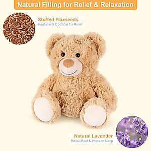 SuzziPals Teddy Bear Stuffed Animals, Microwavable Stuffed Animal Heating Pads for Heat Therapy, Stress Relief Toy for Anxiety, Cuddle, Companion, Bear Plush Gifts for Girls Boys Adults