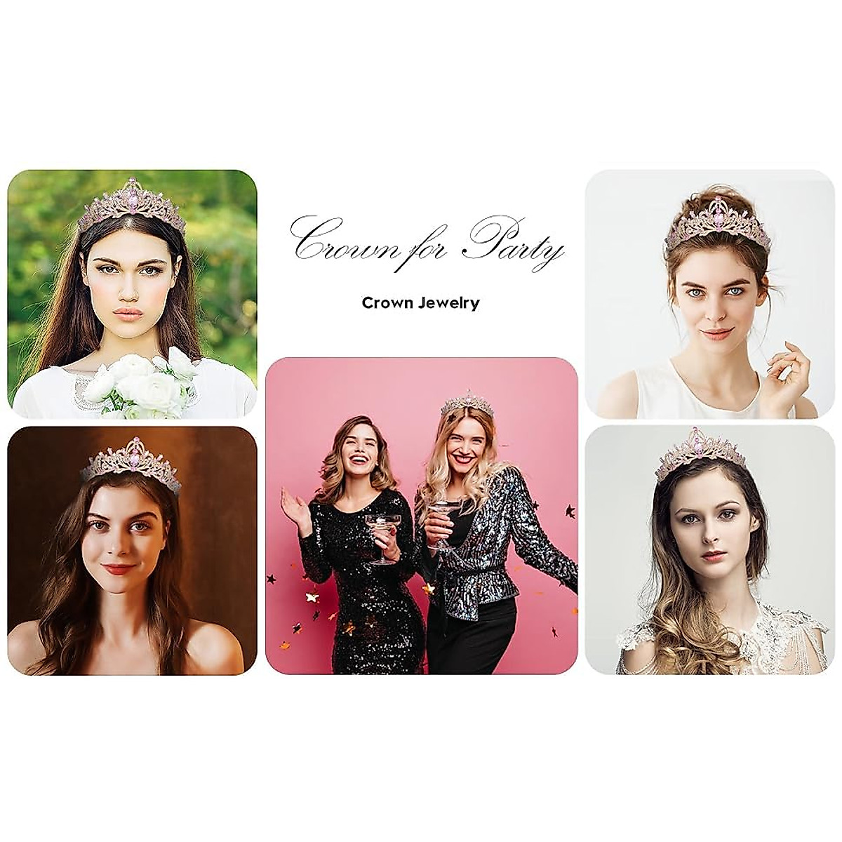 Kamirola Crystal Crowns and Tiaras Headband for Girl or Women Birthday Party Wedding Prom Bridal Christmas Valentine