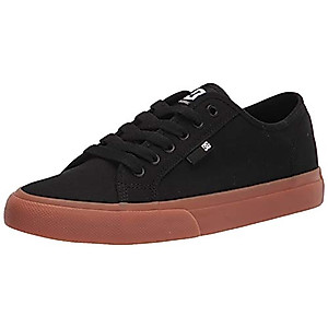 DC mens Manual Low Top Vegan Friendly Casual Skate Shoe, Black/Gum, 10.5 US