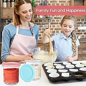 Turgorl NC500 NC501 Ice Cream Pint for Ninja Creami Deluxe Pints and Lids 4 Pack, 24 oz. food container for Ninja Delux Ice Cream Maker (Blue,Pink,Yellow,Green)