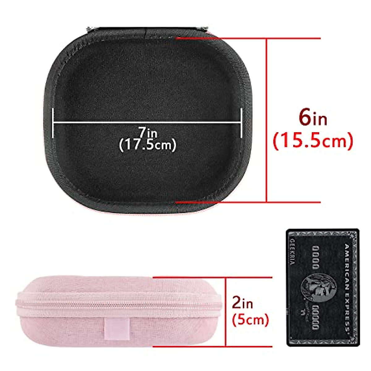 Geekria NOVA Shield Headphones Case Compatible with AKG Y50BT, Y50BTBLK, Y400 Wireless, Y45BT Wireless, N60NC, Y500 Case, Replacement Hard Shell Travel Carrying Bag with Cable Storage (Pink)