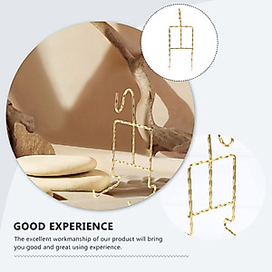 Zerodeko Desktop Stand 2pcs Tea Cup and Saucer Display Stand Holder Rack Teacup Easel Metal Cup Saucer Holder Display Shelf for China Coffee Mug Organizer Wire Gold A Octopus Mug Holder