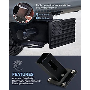 Metal American Flag Trailer Hitch Cover for 2 inch Receivers, Black