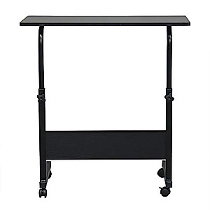 C Table with Wheels for Couch Bed Recliner, Side Table for Couch, Sofa Side Table Desk with Wheels, Tray Table Portable Side Table for Bed, Table Laptop Cart, Height Adjustable Coffee Snack Table