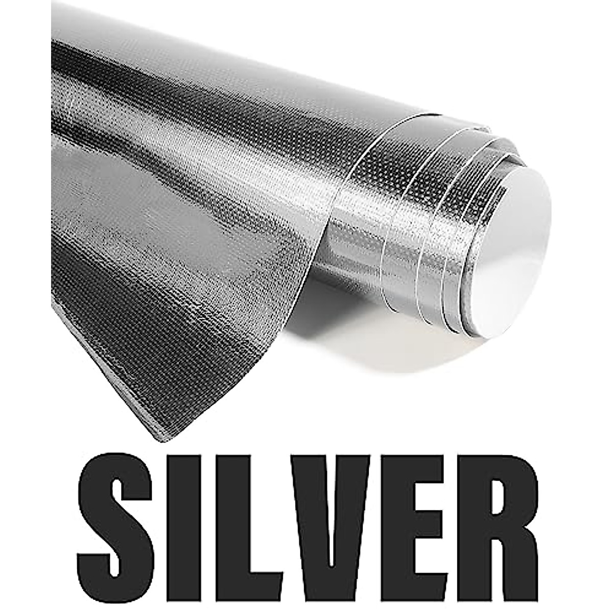 YAKEFLY 12“x24” Aluminized Heat Shield Mat,Aluminized Heat Shield Adhesive Backed Heat Barrier Insulation Wrap,Adhesive Backed Aluminized Fiberglass Heat Shielding Mat for Car (Silver)