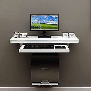 Wall Floating Computer Desk Table - Portable Laptop Desk with Adjustable Keyboard Tray - Study & Writing Desk in a Compact, Space-Saving Design