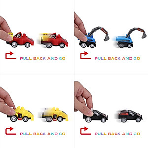 12 Pcs Easter Eggs Prefilled with Pull Back Cars for 3-6 Year Old Boys, Pull Back Construction Vehicle and Race Car for Easter Party Favors, Easter Basket Stuffers, Easter Egg Fillers,Easter Eggs Hunt