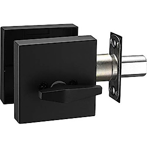 Berlin Modisch Contemporary Square Entry Lever Door Handle and Single Cylinder Deadbolt Locking Lever Handle Set [Front Door or Office] Right & Left Sided Doors Heavy Duty – Iron Black Finish