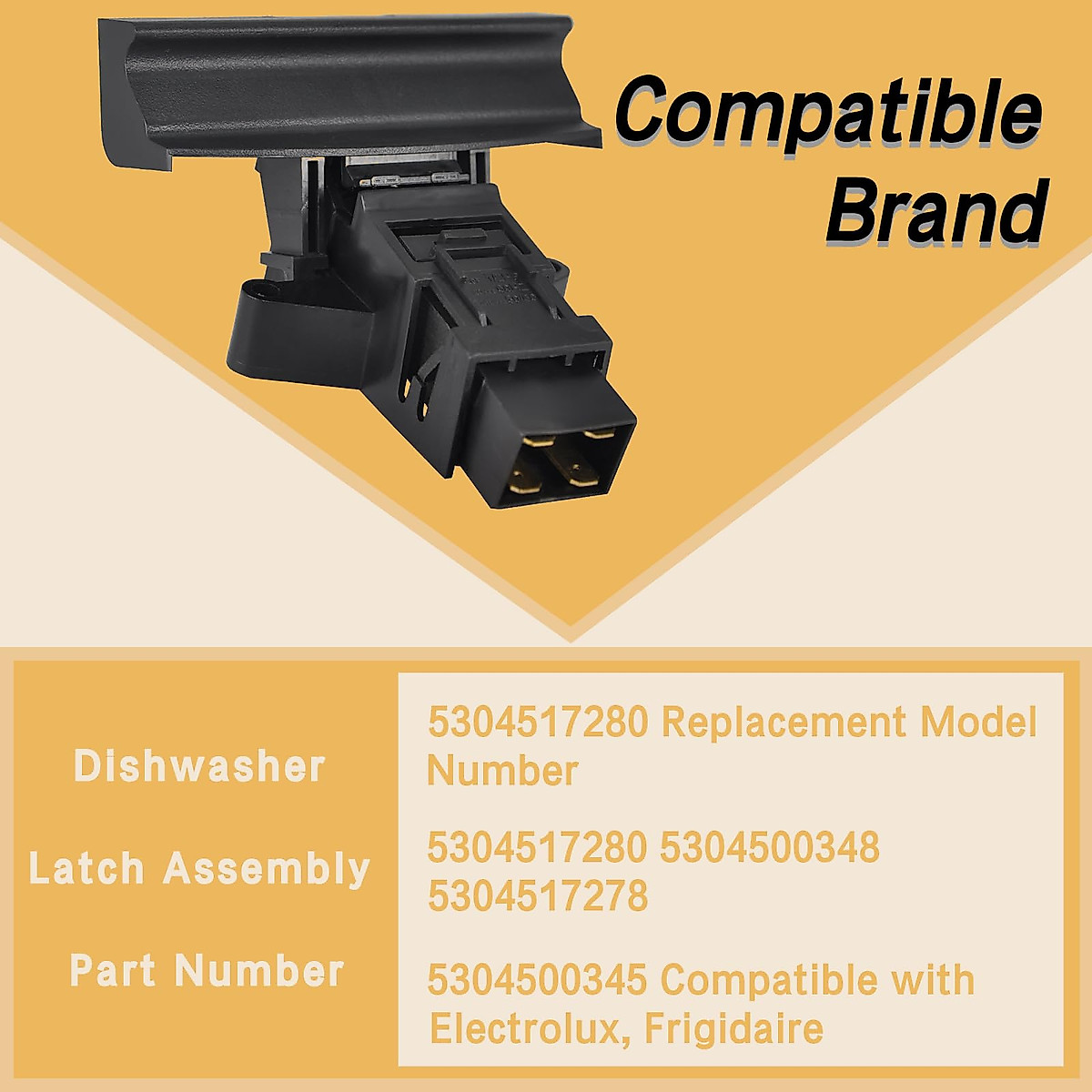 New Upgrade Dishwasher Door Latch 5304517280 Compatible with Frigidaire Door Latch Accessories Replacement Model 5304517280 5304500348 5304517278 5304500345