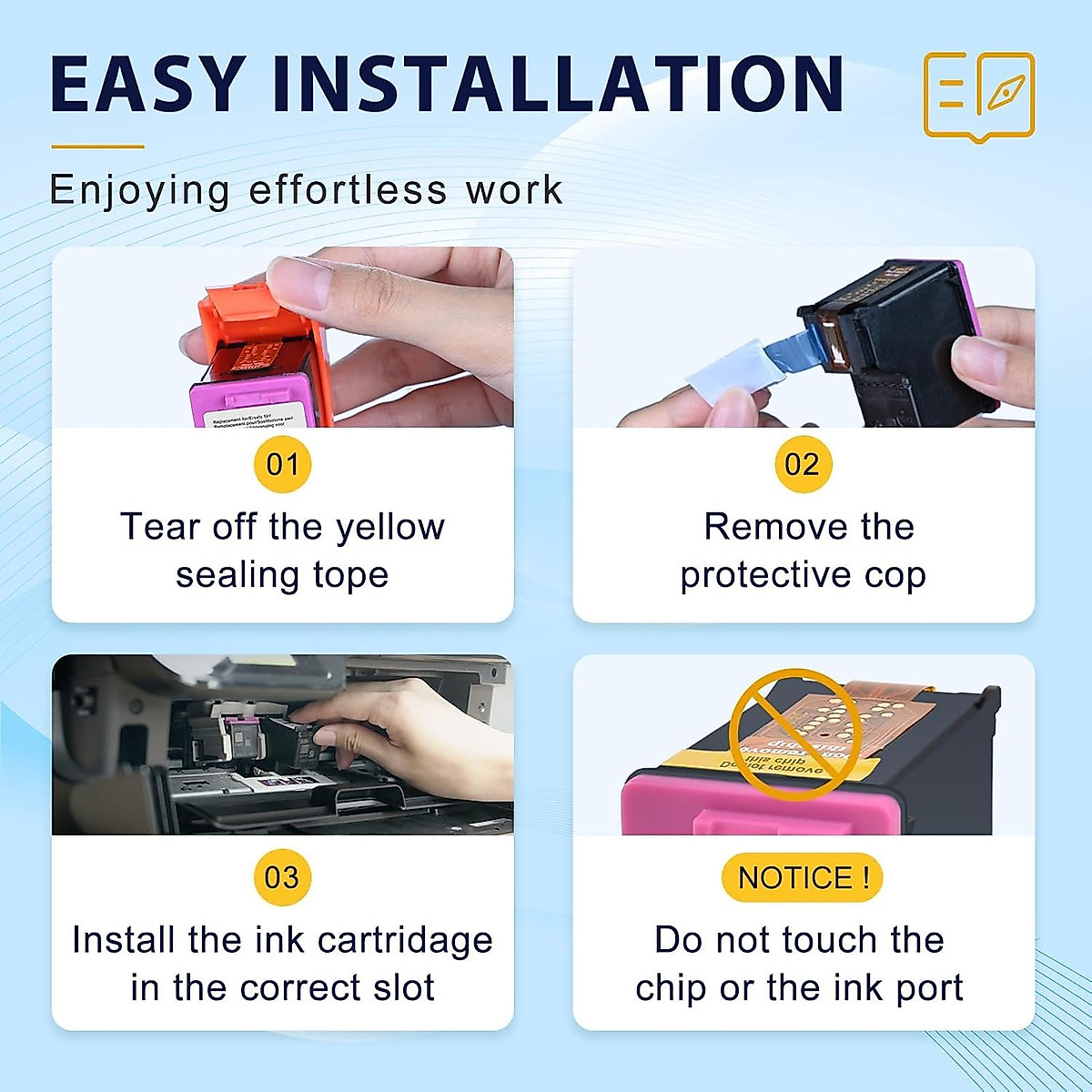 ZIPRINT Remanufactured Ink Cartridge Replacement for HP 61XL 61 Ink Cartridge Combo Pack for HP Envy 5530 Printer Ink Cartridge | HP Officejet 4635 Printer Ink Cartridge (1 Black, 1 Tri-Color 2Pack)