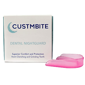 CustMbite Nightguard - Pink Color - Professional Dental Guard, Custom Fit Night Guard for Teeth Grinding, TMJ Relief & Bruxing