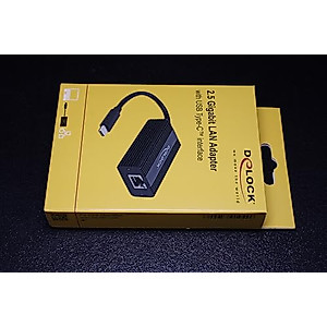 DeLOCK 65990 USB C Adaptor/Thunderbolt 3 to Gigabit Ethernet LAN 2.5 Gbit NBase-T 2,500 Mbps RJ45 Female