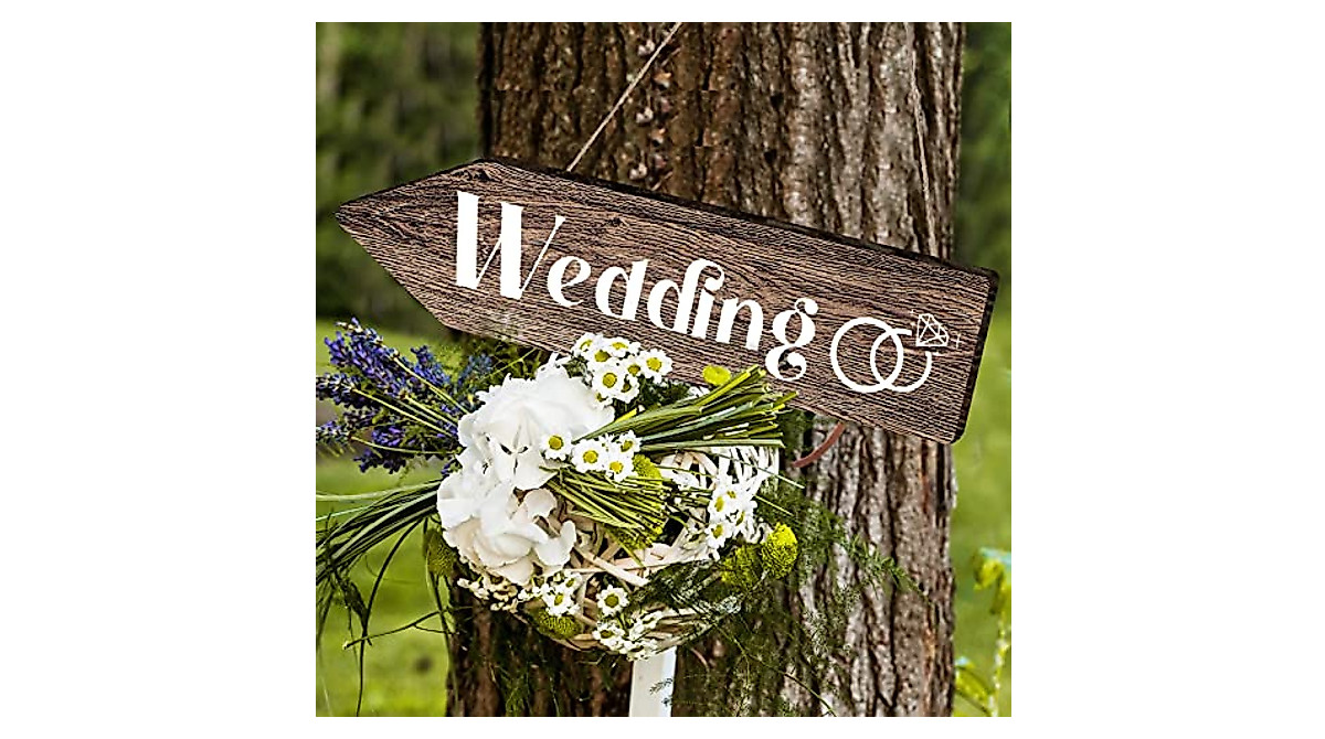 Wedding Directional Sign Set - Rustic Waterproof Arrow Signs for ...