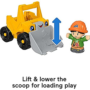 Little People Toddler Construction Toy Bulldozer Vehicle & Worker Figure for Pretend Play Ages 1+ Years