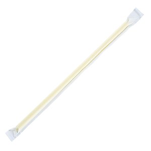 Karat 9'' Giant Straws (8mm) Paper Wrapped - Yellow - 2,500 ct