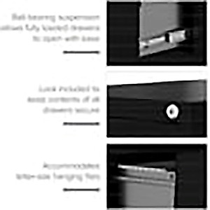 UrbanPro 22-in Deep 3 Drawer - Letter Width - Vertical Metal File Cabinet - Black - Commercial Grade - Fully Assembled