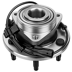 4WD Only Front Wheel Hubs and Bearing Assembly 4x4 AWD for Chevrolet 2002 03 04 05 06 Silverado/Suburban/Avalanche 1500 Tahoe GMC Sierra Savana Cadillac Escalade 6 Lugs w/ABS