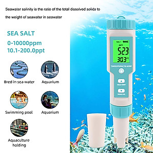 7 in 1 PH Meter Gomass 0.01 High Accuracy ph Tester Digital for Water TDS/EC/Salinity/Temp/ORP/S. G/PH Pen Tester Drinking Water, Hydroponics, Plants, Aquarium and Pool