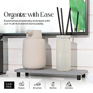 Mondano Stone Bath Mat, Diatomaceous Earth, Non-Slip, Quick Drying, Absorbent, Sink Caddy