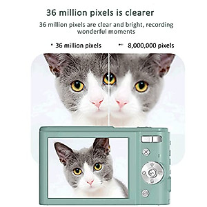 QSYY Boys and Girls Children's Digital Camera-36 Million Pixels, 16X Digital Zoom, with 32GB SD Card, High-Definition 1080P Rechargeable Mini Camera, Suitable for Students, Teenagers, Children,Purple