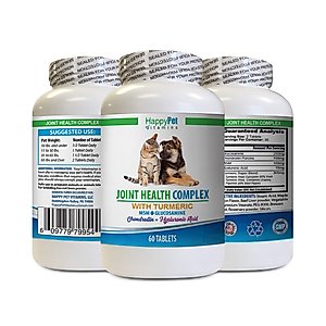 cat Joint Health Supplement - PET Joint Health Complex with Turmeric - Dogs and Cats - MSM GLUCOSAMINE - Immune Boost - glucosamine chondroitin cat Treats - 1 Bottle (60 Tablets)