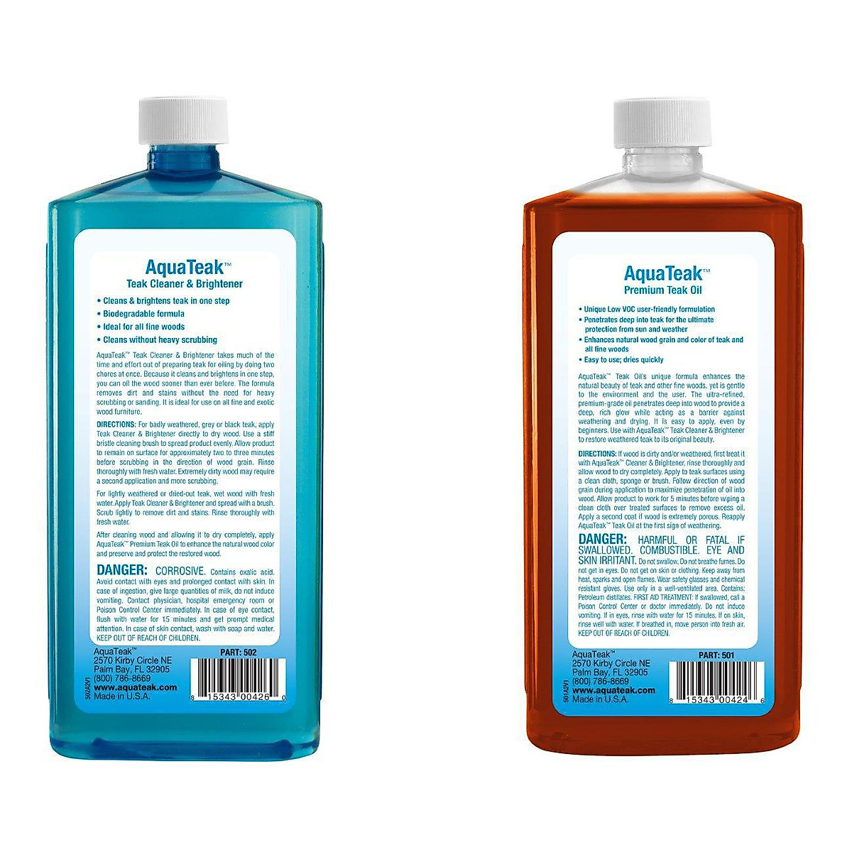 AquaTeak Care Kit: Premium Teak Oil & Teak Cleaner & Brightener