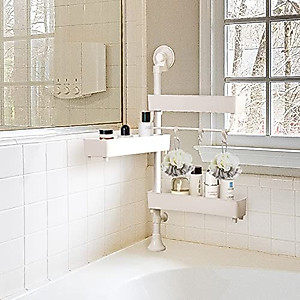 Corner Shower Caddy Kithen Spice Rack Organizer No Drilling Adhesive Shower Bathroom Shelf Corner Organizer Storage