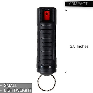Police Magnum Keychain Pepper Spray Bulk Self Defense Set- Maximum Strength- Belt Clip Safety Key Chains for Women & Men- Made in The USA- 7 Pack Black INJ