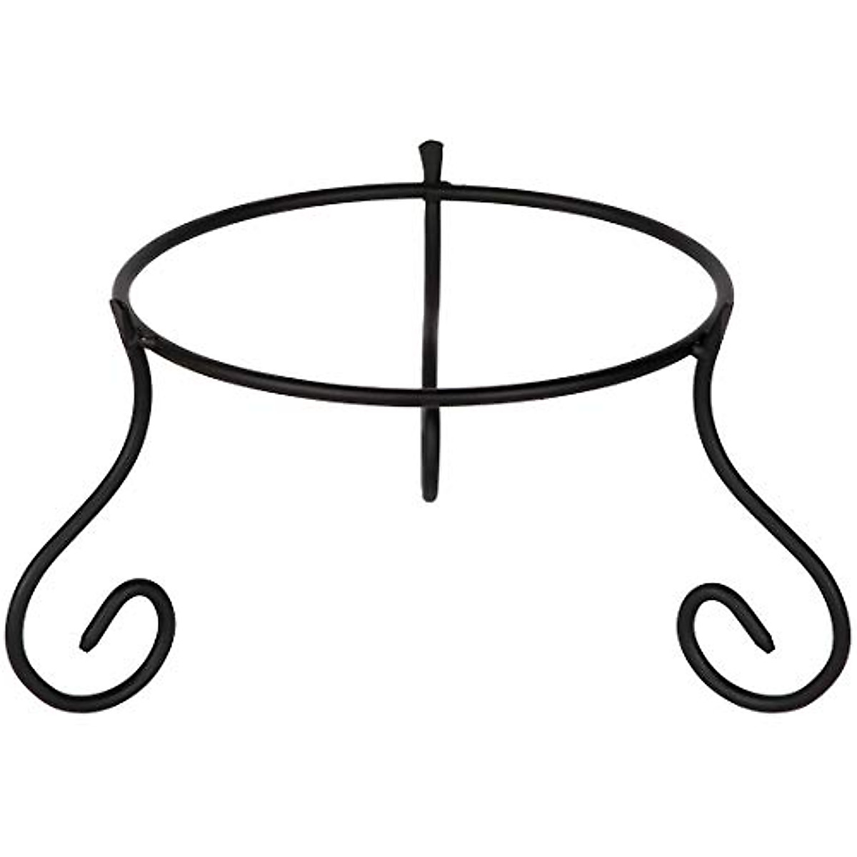 Lily's Home Metal Gazing Ball Stand for 10 or 12 inch Metal and Glass Garden Gazing Globes and for Plant or Flowerpot Holder, Birdbath Bowl Stand. Black. 5-inch Tall