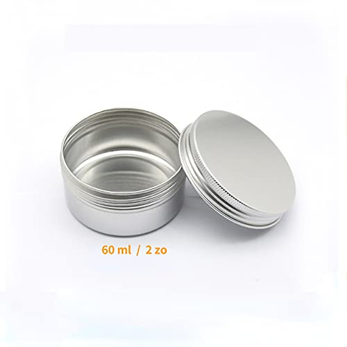 HadHfun 3 pcs 2 oz (Approx. 56.7 g) Round Metal cans Empty Aluminum cans Storage containers with Screw lids Empty Slide containers
