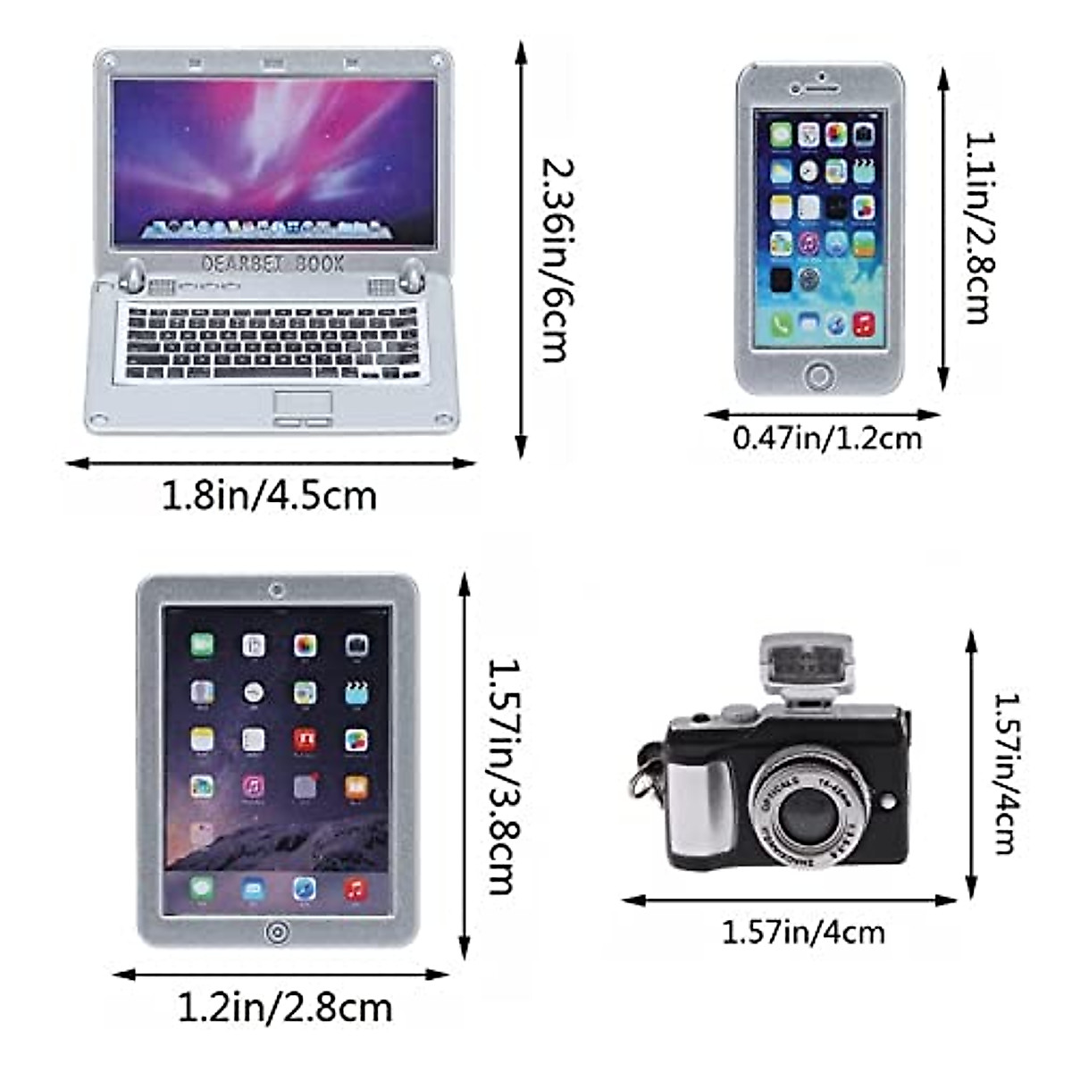 LCXYYY Dollhouse Miniature Laptop Computer Tablet Phone Simulation Accessories, 1:6 Scale Dollhouse Accessories Dolls Play Sets