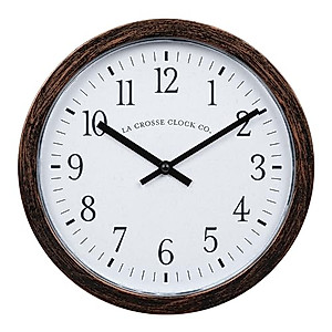 La Crosse Clock 404-3825HC 9.80-Inch Quartz Analog Wall Clock with Hidden Compartment