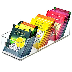 Youngever 2 Pack Plastic Tea Packet Organizers, Tea Bag Holder, Tea Bag Storage, 8.5" x 3" x 2"
