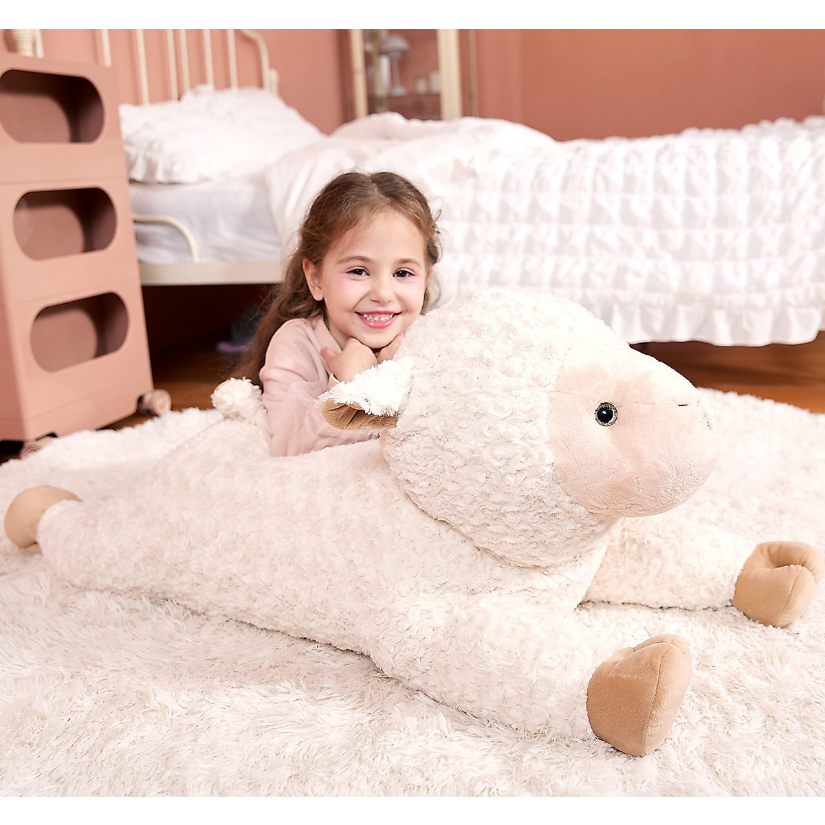 IKASA Large Sheep Stuffed Animal Plush Toy,Giant Lamb Cute Jumbo Soft Toys,30" Huge Big Size Plushy Fat Oversized Plushie,Gifts for Kids (Sheep)
