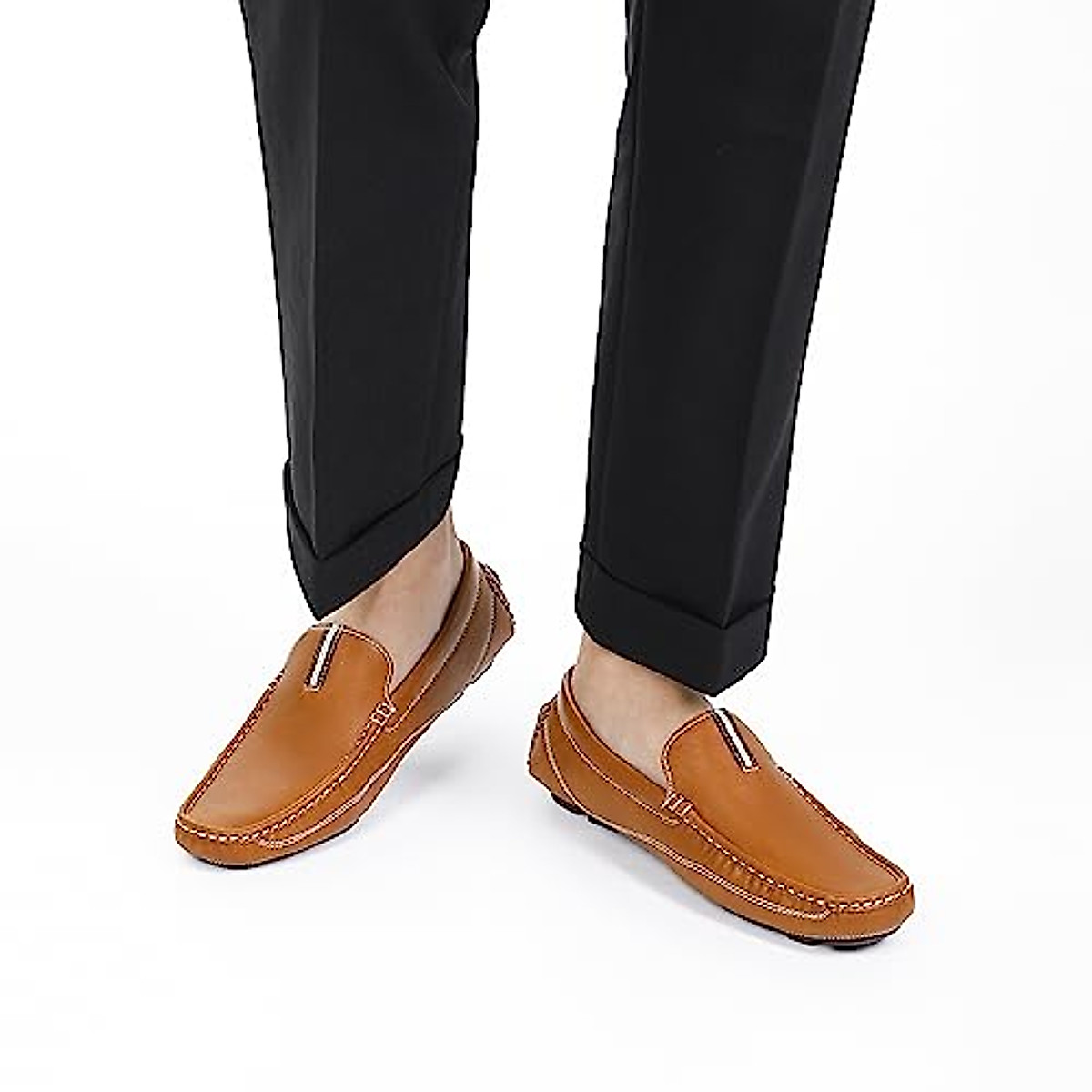 Bruno Marc Men's Tan Driving Moccasins Penny Loafers Slip on Loafer Shoes Size 9.5 BM-Pepe-2