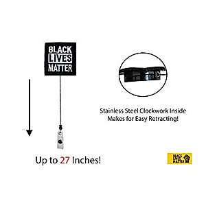 Black Lives Matter ID Badge Reel - BLM Retractable Holder for Nurses Doctors Hospitals and Office Staff | Support The Cause!