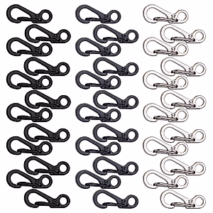 36 PCS Mini Carabiners for Climbing, ECANGO Small Durable Metal Spring Backpack Clasps for Paracord Camping EDC Keychain Clips Spring Snap Hook Tactical Survival Gear (3 Colors)