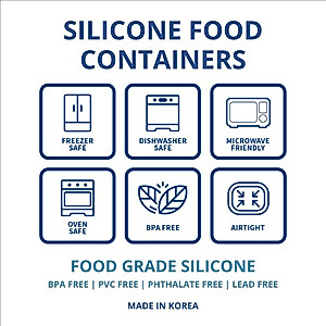 BLUE GINKGO Nesting Silicone Containers - Set of 3 Hard-Shell Silicone Food Storage Containers | BPA Free, Airtight, Dishwasher and Freezer Safe (6.7oz, 10oz, 20oz) - Green