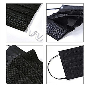 Kids Face Masks Disposable Mask 100 Pcs Children Sized Breathable Mouth Cover Black Face Mask for Kids