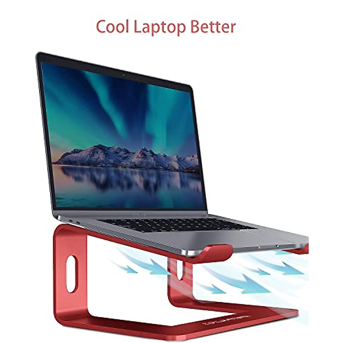 Laptop Stand for Desk Aluminum Computer Stand for Laptop Riser Holder Notebook Stand Compatible with MacBook Air Pro, Dell, HP, Lenovo Samsung, Alienware All Laptops 11-17.3” (Red)