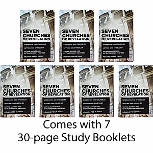 Bible Study Set, The Seven Churches of Revelation, 7 Study Booklets & 7 Challenge Coins, Bulk Bible Study Supplies for Men & Women, Christian Group Devotional Gift Set, Early Church Life Applications
