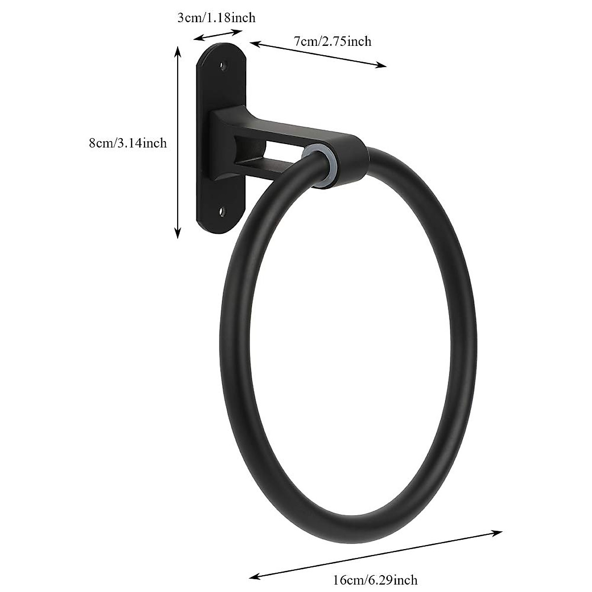 Treasures Towel Holder,Black Space Aluminum Wall Mounted Round Towel Ring Kitchen and Bathroom Hardware Pendant,Towel Hanger for Bathroom Organizer, Kitchen Storage