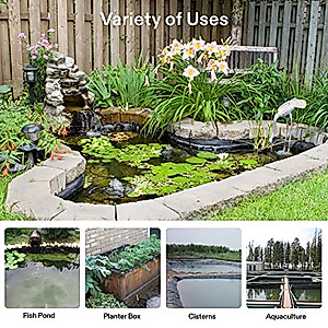 VIVOSUN 7 x 10 Feet Pond Liner, 14.5 Mil Durable LLDPE Pond Skins for Waterfall, Pond and Fish Ponds, Black