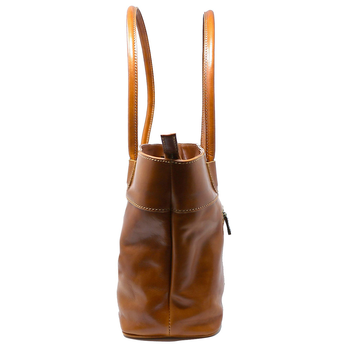 Floto Napoli Italian Leather Women's Shoulder Bag Handbag Purse (Olive Honey Brown)