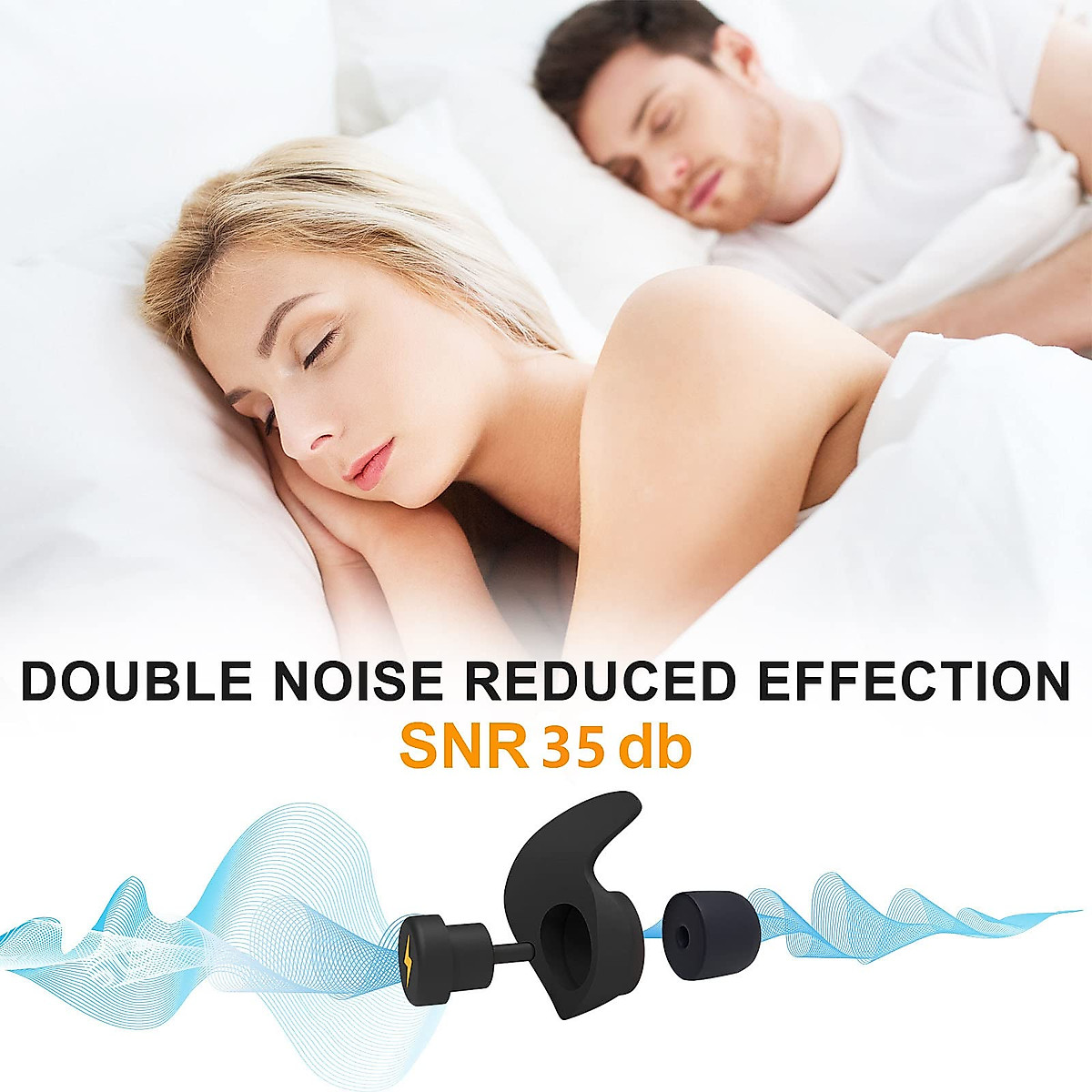 Ear Plugs for Sleeping Noise Cancelling,6 Pairs Comfortable Silicone Sound Blocking Earplugs, Reusable Washable Earplugs for Sleeping, Work, Study, Snoring,Concerts and Hearing Protection