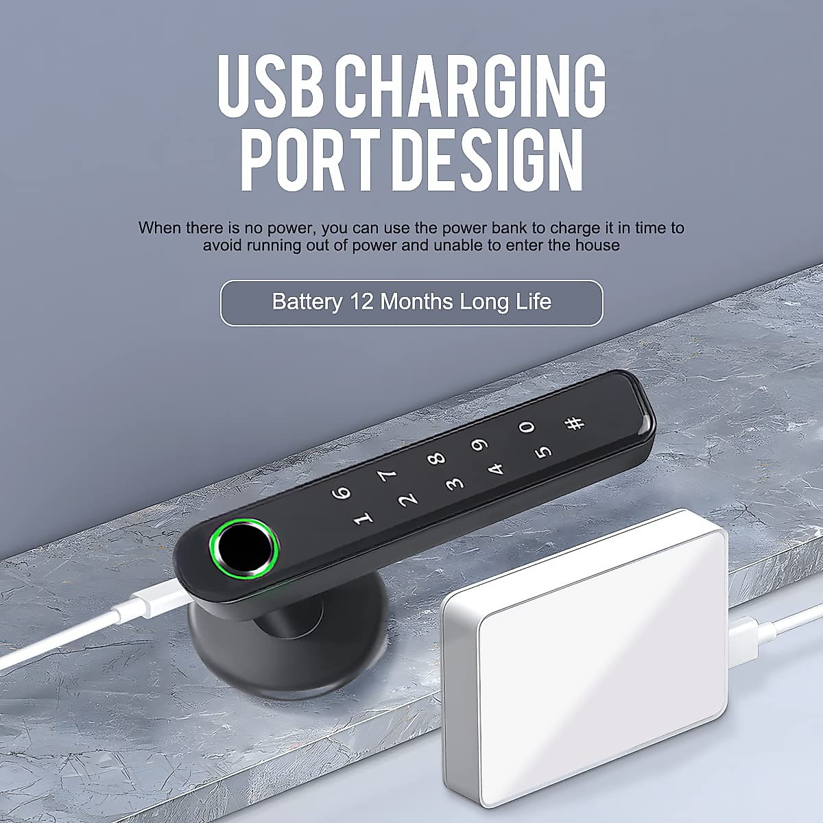 Fingerprint Door Lock Touchscreen Biometric Door Lock Keyless Entry Front Door Knob with 50 Fingerprints, 100 Codes,Keypad Suitable for Home,Hotel,Office,Indoor Door Black…