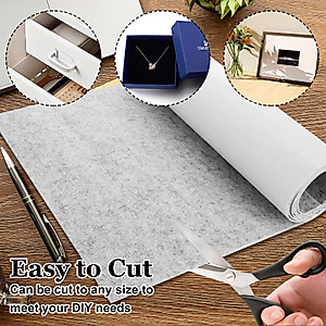LOYORTY 2PCS 15.7" x 78.7" Gray Self Adhesive Felt Roll, Felt Fabric Adhesive Sheets, Self Adhesive Felt Sheets for Art & Crafts, DIY Picture Framing, Jewelry Box Fabric Stick