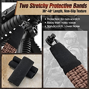 VVAAGG 2 Point QD Sling Adjustable 550 Paracord Sling with Metal Hook and QD Sling Swivels for Hunting (Tan)