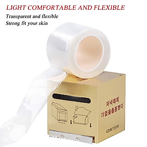 4 PCS Disposable Eyebrow Tattoo Plastic Wrap Preservative Film For Professional Eyebrow Lips Permanent Make Up Supplies Wrap Cover Tape Roll (4 Rolls Preservative Film)